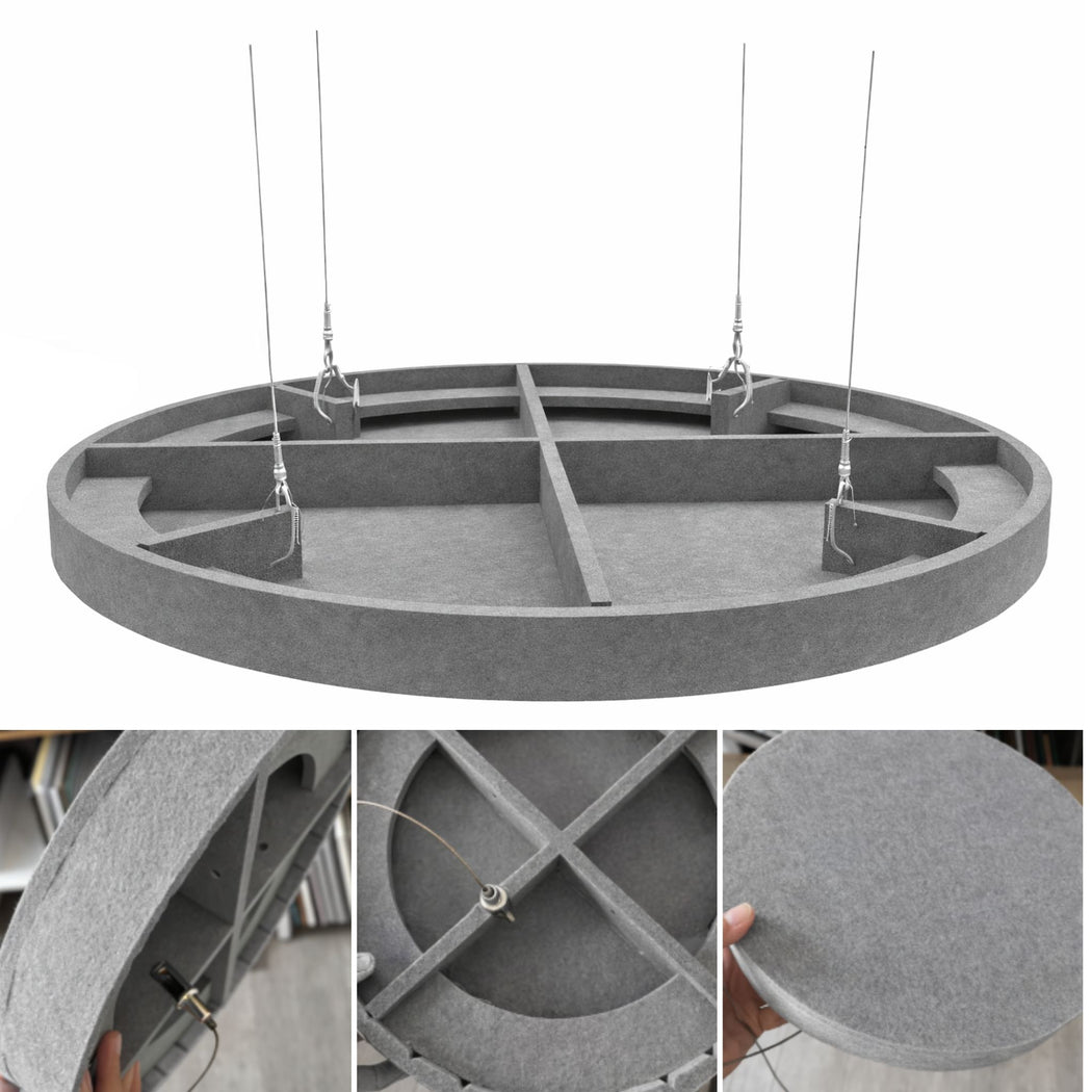 Echo-Less Polyester Fibre Acoustic Ceiling Baffle Light Grey Circular ...